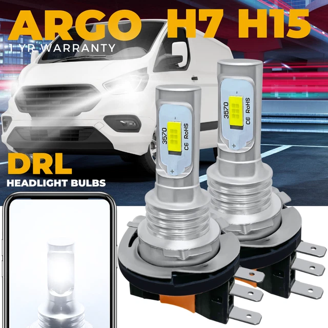 FITS FORD TRANSIT Custom Van DRL Led Headlight 2012-17 Xenon High Beam ...