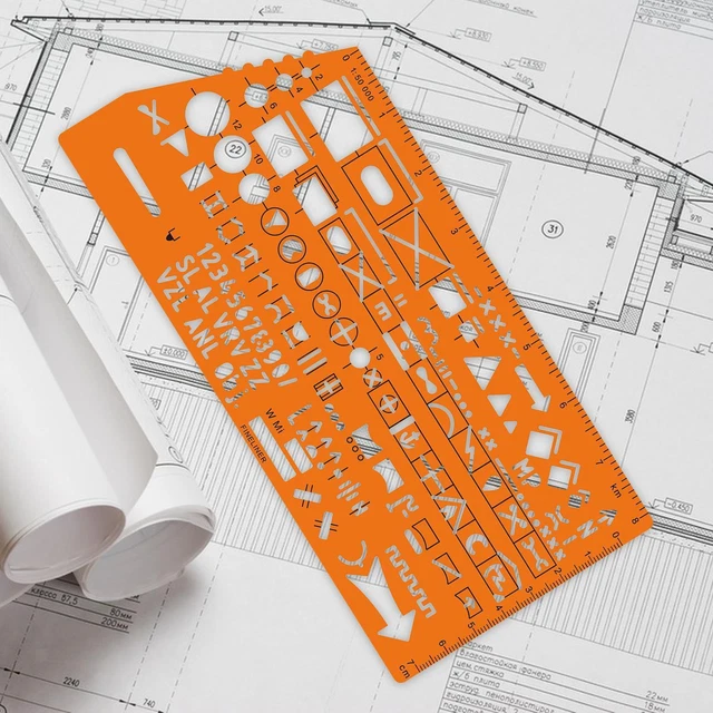 MAP DRAWING TEMPLATE Stencil with 1:50 000 Scale Lightweight Measuring ...