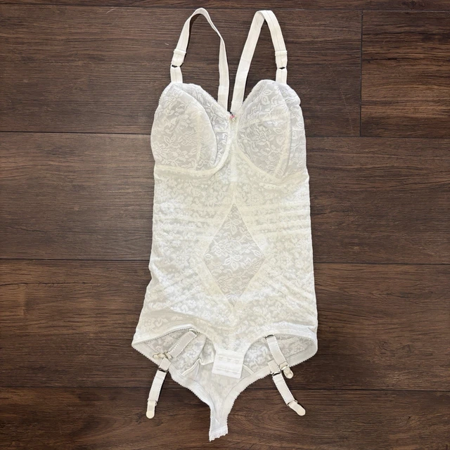 VINTAGE GIRDLE GARTERS Shapewear 80s Rago Lacette 34 DD White Pin Up Bombshell £45.13 - PicClick UK
