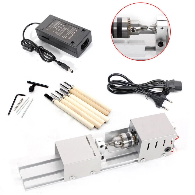 MINI SMALL LATHE Machine,Tool DIY Woodworking Wood lathe Milling ...