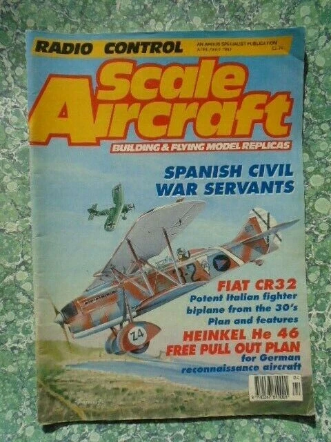 RADIO CONTROL SCALE Aircraft Magazine April 1992 Fiat CR32 Heinkel He46 ...