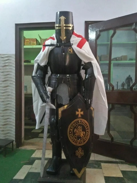 MEDIEVAL ARMOR KNIGHT Suit Wearable Antique Crusader Combat Full Body ...