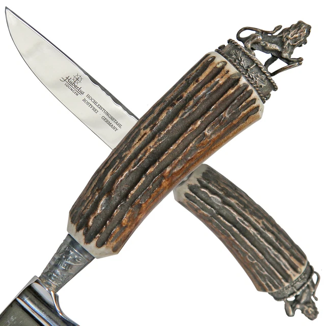 HUBERTUS TRACHTENMESSER JAGDMESSER Nicker bayrischer Löwe mit Leder ...