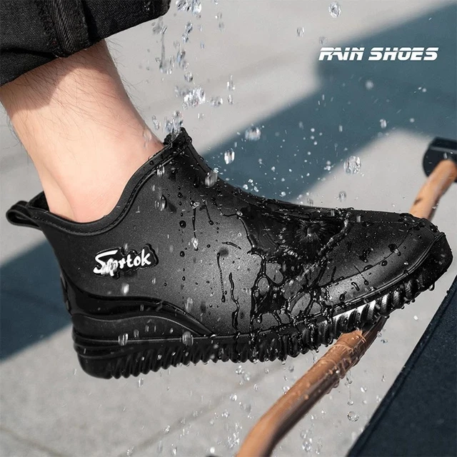 ANKLE RAIN BOOTS For Men Integrated forming Simple Waterproof Rain ...