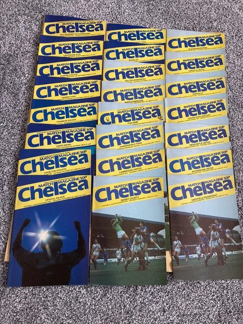 COMPLETE SEASON OF 23 Chelsea Home Programmes 1982-83 Season. £10.00 ...