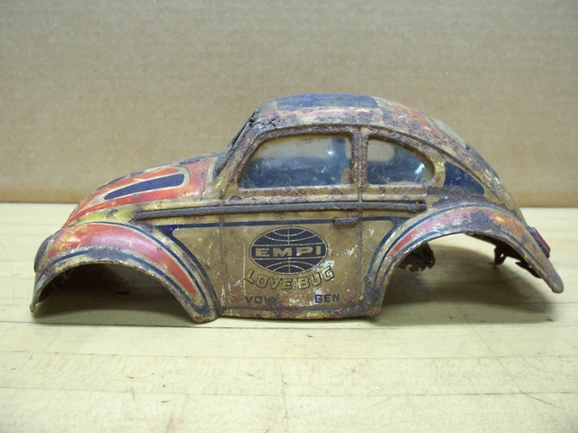VINTAGE VOLKSWAGEN VW Beetle EMPI Love Bug Tin Toy Taiyo '70s Japan RAT ...