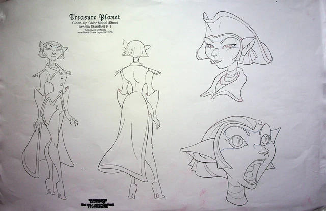 TREASURE PLANET PRODUCTION Animation Character Layout Model SHEET COPY ...