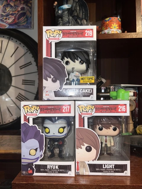 DEATH NOTE FUNKO Pop Grail Set Light, Ryuk, & L W/ Cake Barcodes 100% ...
