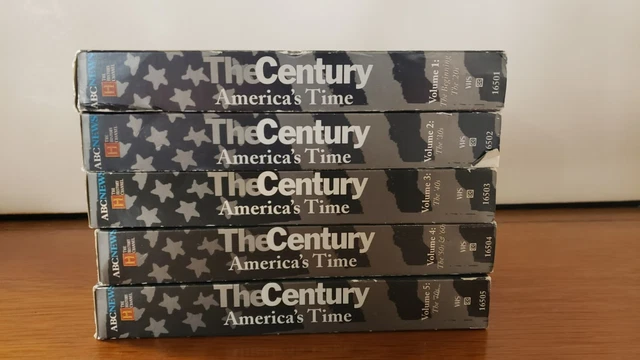 5 VHS TAPES, The Century- America's Time 1920's-1970's with ABC's Peter ...