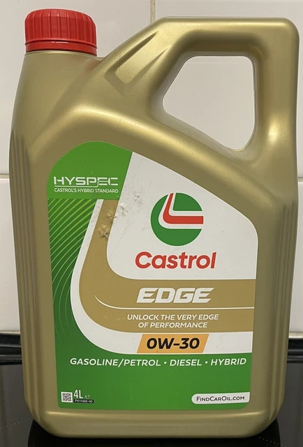 CASTROL EDGE 0W-30 4L Fully Synthetic Motor Oil with Hyspec Standard, 4 ...