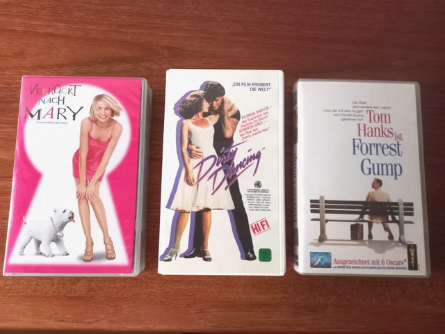 3 VHS VIDEO Kassetten FORREST GUMP DIRTY DANCING VERRÜCKT NACH MARY EUR ...