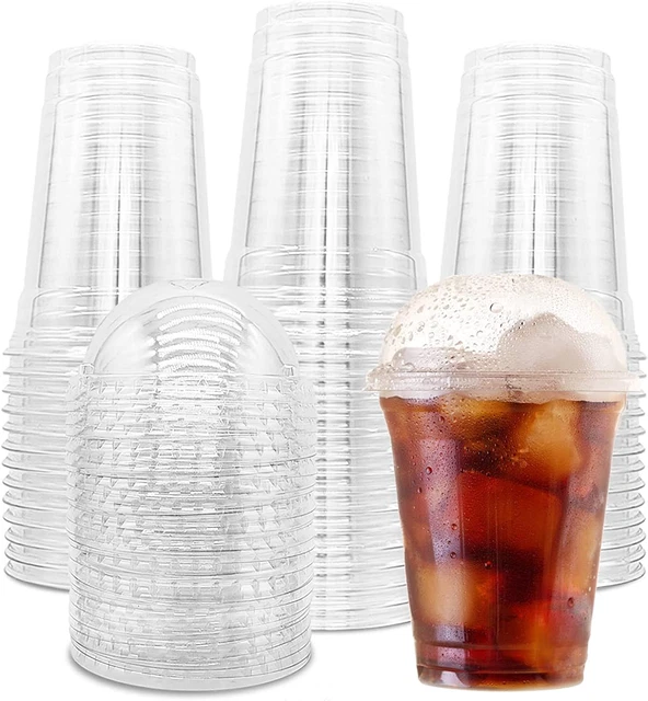 50 PACK 12OZ Clear Plastic Cups with Dome Lids,Disposable Parfait Cups ...
