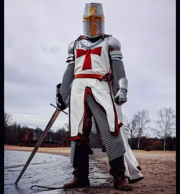 MEDIEVAL KNIGHT SUIT Crusader Armor LARP Reenactment Cosplay Costume ...
