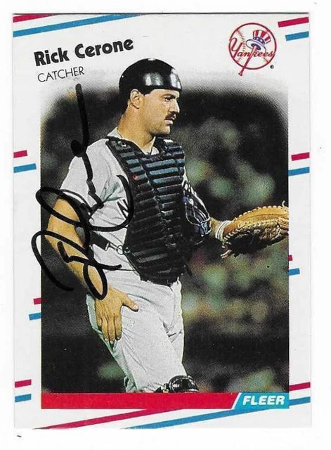 RICK CERONE 1988 Fleer Autographié Signé #203 New York Yankees EUR 4,32 ...