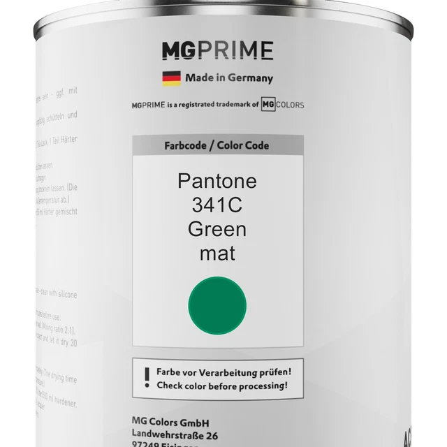 PANTONE 341C GREEN mat peinture acrylique 1,5 Litres 1500 ml durcisseur ...