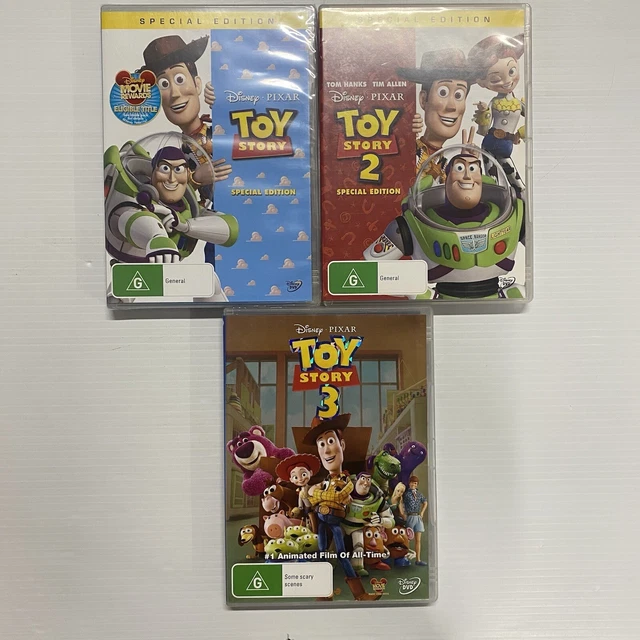 DISNEY PIXAR TOY Story / Toy Story 2 / Toy Story 3 DVD Movie Bundle ...