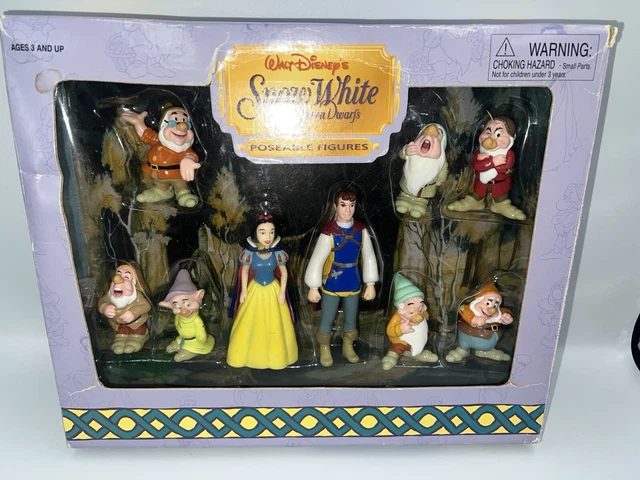 DISNEY STORE SNOW White & The Seven Dwarves Vintage Poseable Figures ...