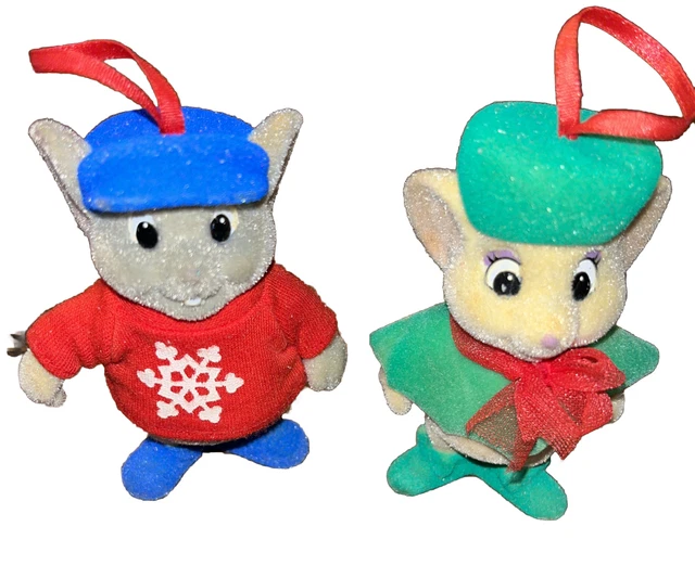 DISNEY THE RESCUERS Miss Bianca & Bernard Mouse Ornament VTG Christmas ...