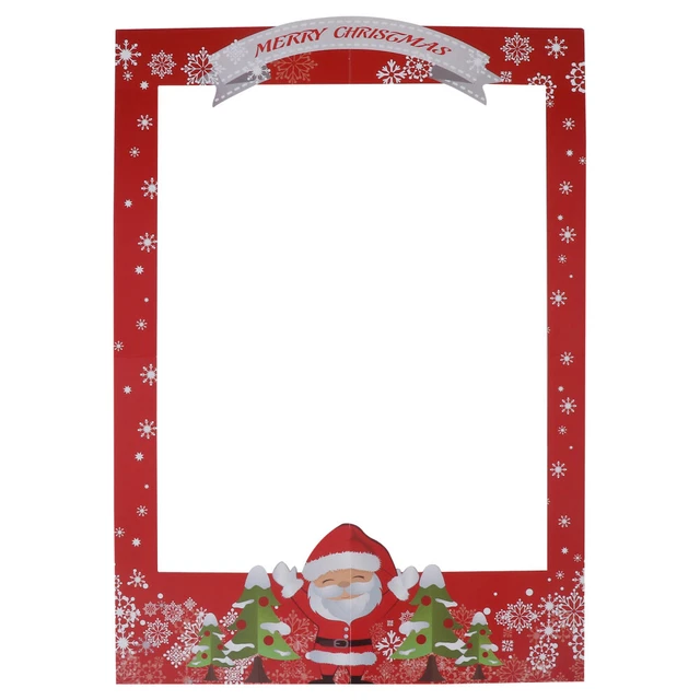 CHRISTMAS PHOTO FRAME Santa Photo Booth Props Party Supplies Christmas ...