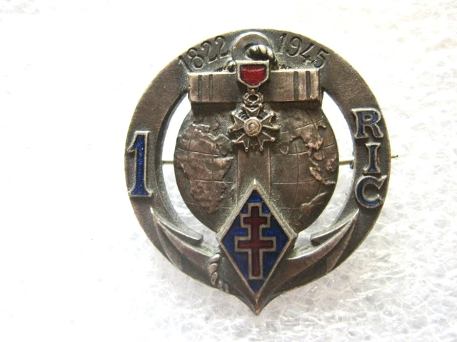 ANCIEN INSIGNE EMAIL Infanterie Coloniale Le 1° Ric Arthus Bertrand Paris EUR 22,50 - PicClick FR