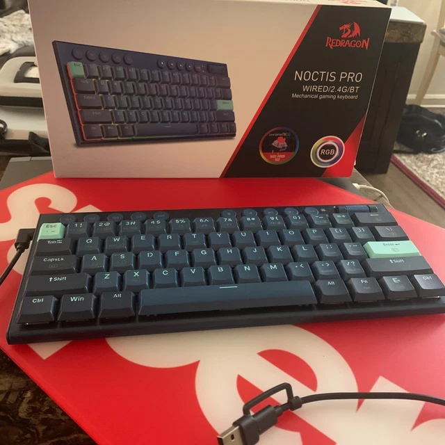 REDRAGON K632 PRO 60% Wireless RGB Mechanical Keyboard, BT/2.4Ghz/Wired ...