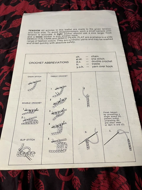 ITALYARN BY SEMCO Booklet 5 1960s Embroidery Vintage Crochet Knit Beret ...