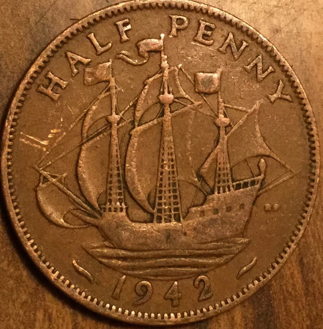 1942 UK GB Great Britain Half Penny Coin $2.68 - PicClick CA
