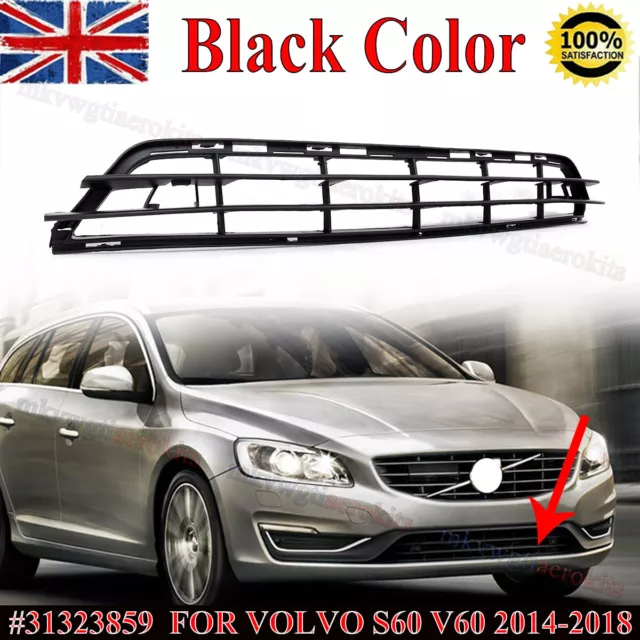 FOR VOLVO S60 V60 Front Bumper Grill Middle Centre Grille 2014-2018 ...