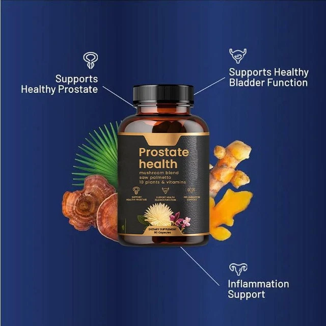 1-5X PROSTATE HEALTH Mushroom Blend Saw Palmetto 10 Plants & Vitamins ...