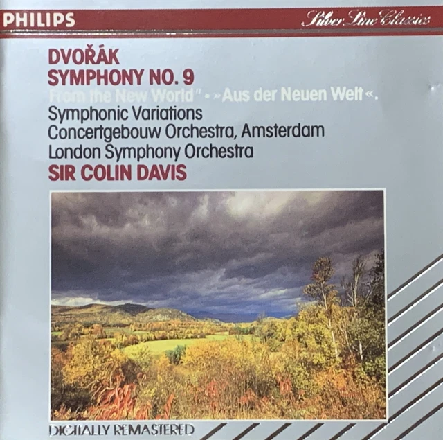 DVORAK SYMPHONY NO.9 SIR COLIN DAVIS Philips CD 420349-2 AOP argent complet exc. EUR 13,64 ...