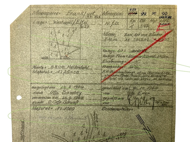 ORIGINALE WK2 DEUTSCHE Minen karte Eifel/Westwall/Hürtgenwald ...