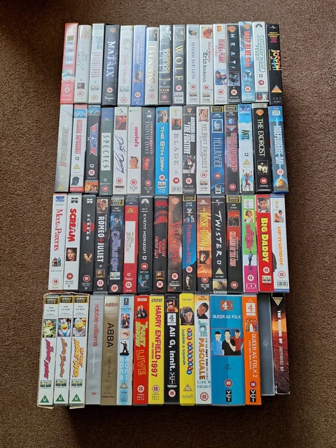 JOB LOT CAR Boot Bundle Of VHS tapes Film Music Comedy Mixed Genre £3. ...