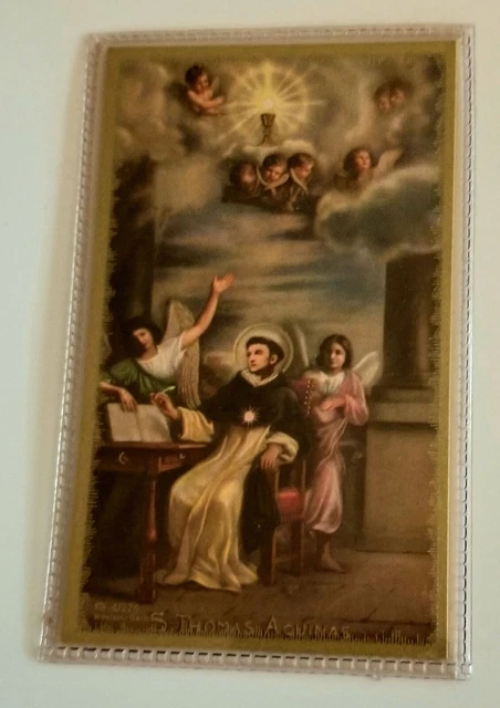 ST. THOMAS AQUINAS Prayer Card. Prayer to St. Thomas Aquinas. Plastic ...
