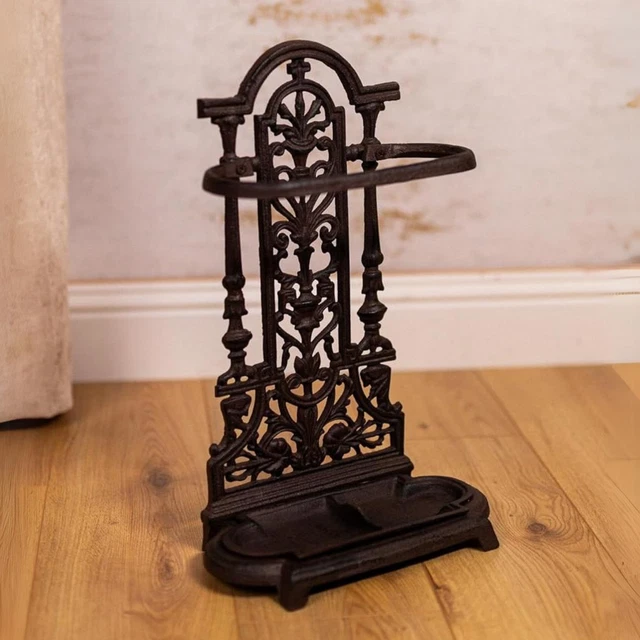 UMBRELLA STAND CAST Iron Antique Victorian Stand Umbrella Holder Indoor ...