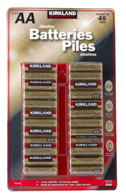 KIRKLAND SIGNATURE ALKALINE AA Batteries - 48 Pack £17.99 - PicClick UK