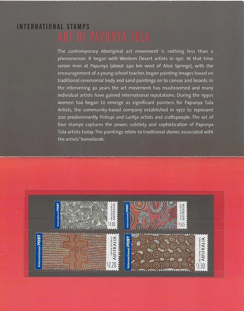 MINT 2003 ART Of Papunya Tula ABORIGINAL ART INTERNATIONAL STAMP PACK ...