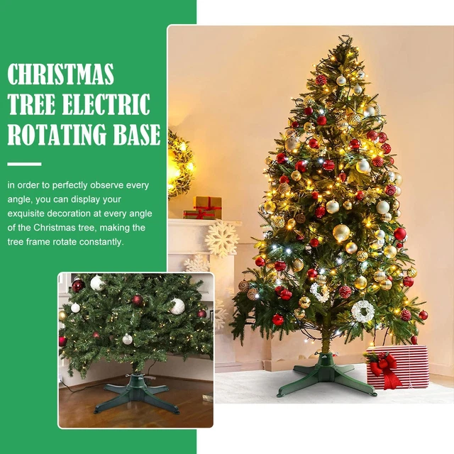ELECTRIC CHRISTMAS TREE Stand Rack 360°Rotating Base Party Support Z7 G9M9 £37.44 - PicClick UK