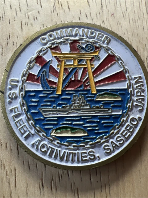 USN COMMANDER U. S Fleet Activities Sasebo Japan Challenge Coin $27.81 ...