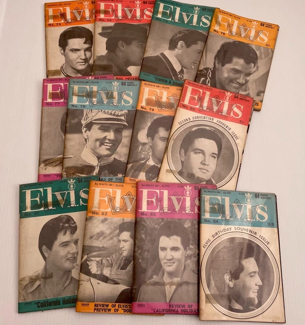 ELVIS MONTHLY 7TH Year 1966 x12 Vintage Magazine Elvis Presley UK Fan ...