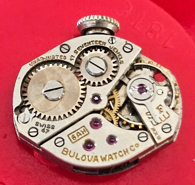 BULOVA 6AH 17J Watch Movement (BALANCE RUNS WHEN ROTATED) lot125 £13.29 ...