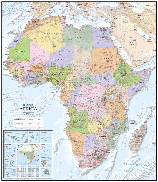 MAP OF AFRICA - African Political Map, Poster of Africa £24.50 ...