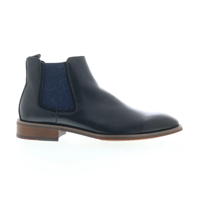 ROBERT GRAHAM LAURENCE RG5289B Mens Black Leather Slip On Chelsea Boots ...