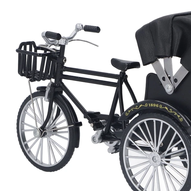 (BLACK) RICKSHAW MODEL 3 Wheel Rickshaw Model Small Compact Decorative ...
