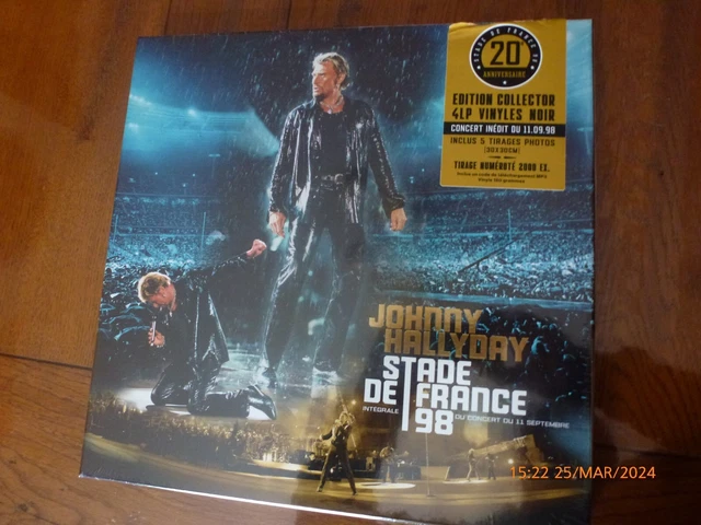 COFFRET JOHNNY HALLYDAY stade de France 1998 avec 4 vinyles noires EUR ...