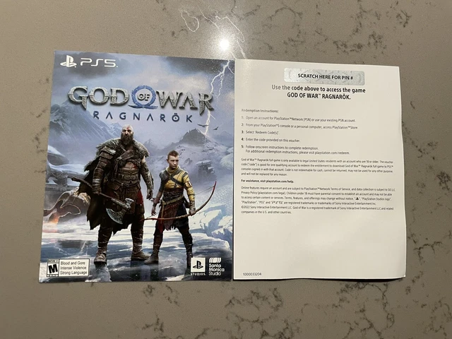 GOD OF WAR Ragnarok PlayStation 5 PS5 Full Game Redemption Code Play ...