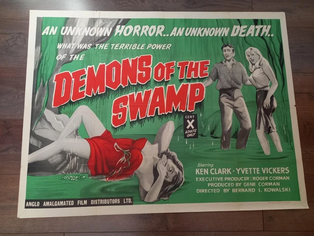 DEMONS OF THE SWAMP 1959 BRITISH QUAD POSTER KEN CLARK YVETTE VICKERS ...