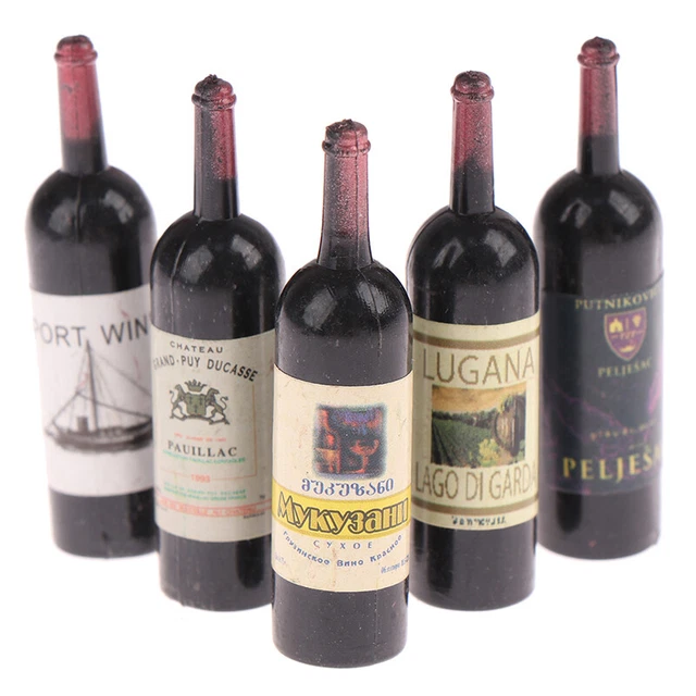10pc Dollhouse Miniature Resin Bottle Simulation Wine Bottle Model