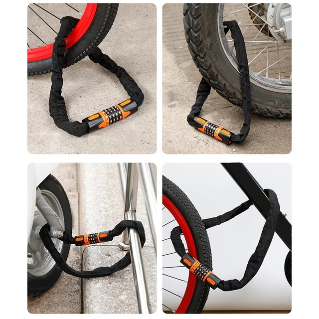 CUT RESISTANT BIKE Lock with 5 Digit Code for Bicycles and Motorcycles ...