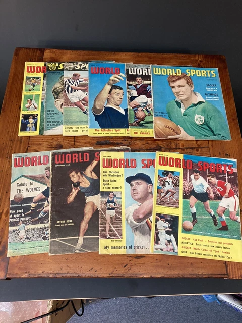 RIVISTE SPORTIVE MONDIALI vintage anni '50 calcio tennis rugby atletica ...