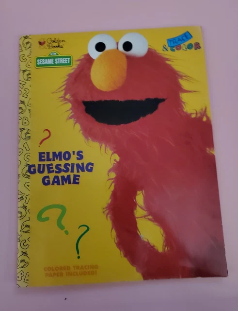NEW VTG 1997 Golden Book Sesame Street Elmo's Guessing Game Trace ...